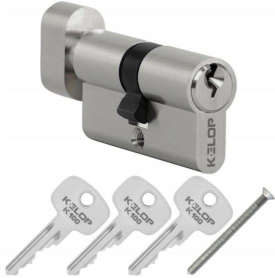 Kelop K100 cilinderslot 35/45mm met knop, nikkel | bol