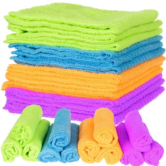 Ruhhy Microvezeldoekjes - 60x stuks - 30 x 30 cm - kleuren mix ...