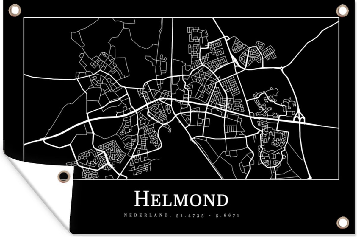 Tuinposters buiten Plattegrond - Helmond - Kaart - Stadskaart - 90x60 ...
