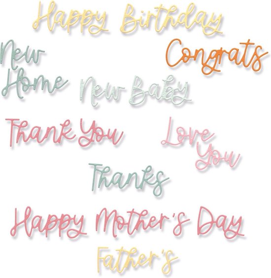 Sizzix Thinlits Die Set Variety Sentiments 14stuks | bol