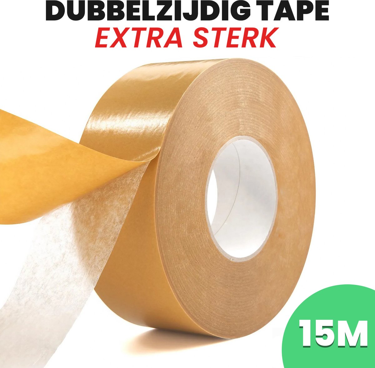 Vyvx® Montagetape - Dubbelzijdige Tape - Extra Sterk - Wit - 15m x 50mm | bol.com