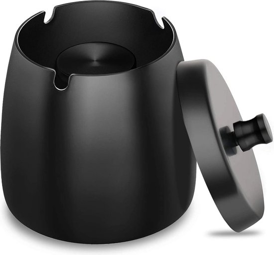 Asbak met Deksel voor Binnen en Buiten, Metalen Tafelasbak, Winddicht ...