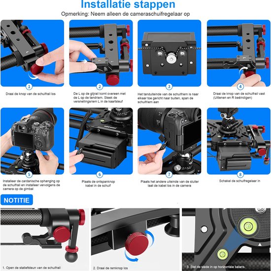 Neewer® - Gemotoriseerde Camera Slider - 39.4"/100cm Carbon Fibre Dolly ...
