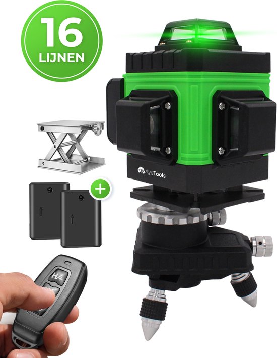 AyeTools Kruislijnlaser - Bouwlaser – 16 Lijnen – 360° Graden ...