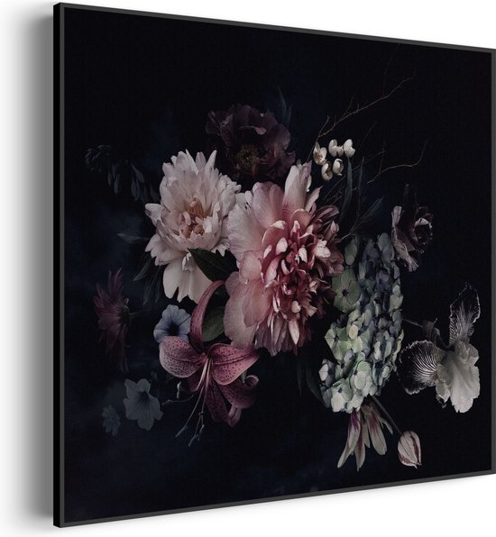 Akoestisch Schilderij Modern Stil Leven Bloemen 03 Vierkant Pro XXL ...