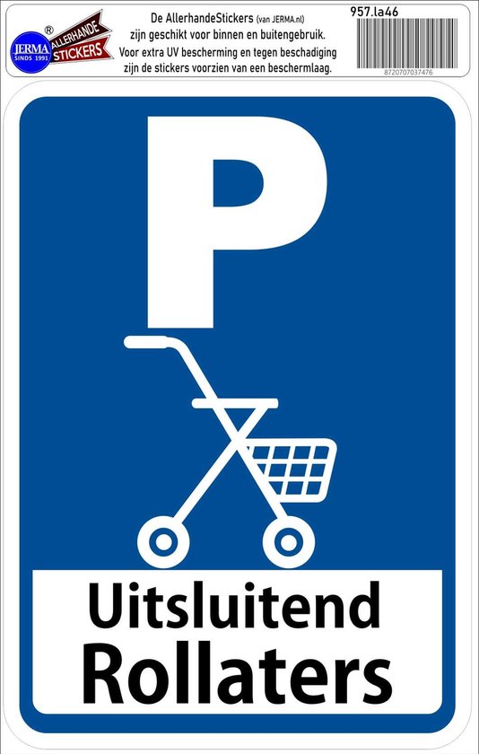 Rollators hier plaatsen verkeersbord sticker. | bol.com