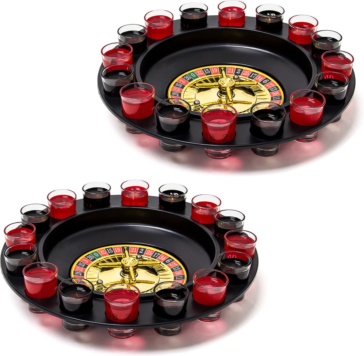 Relaxdays 2x drankspel roulette - partyspel - shotglaasjes - alcohol ...