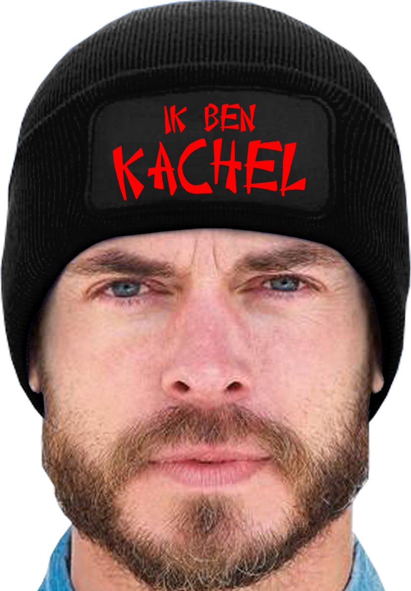 IK BEN KACHEL muts - Zwart met rood - Beanie - One Size - Uniseks ...