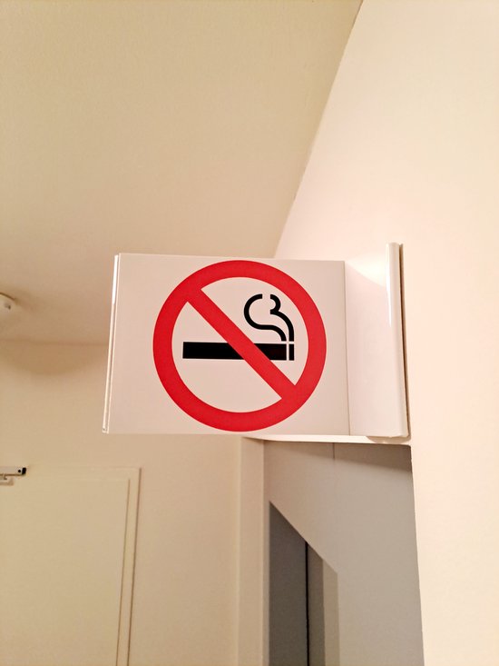 Pictogram | Rookverbod | Muurbevestiging | 16 x 10,5 cm | Wit | Kant-en ...