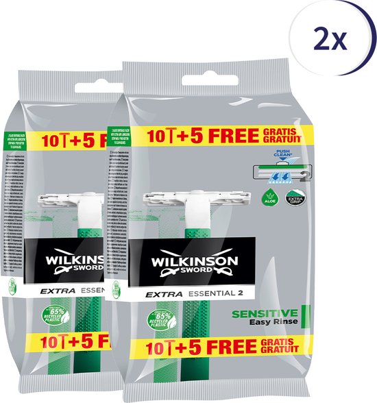 Wilkinson - Wegwerpscheermesjes - Extra Essential 2 - 15st x 2 | bol