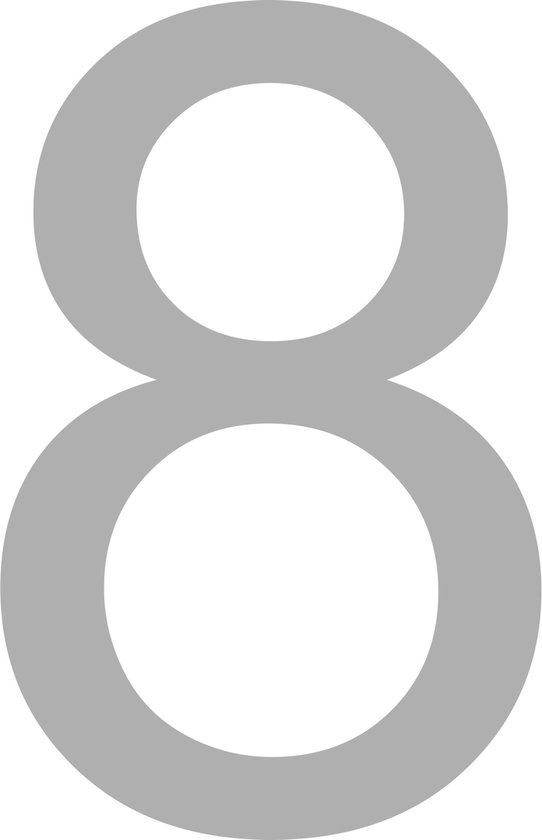 Cijfer 8 - Set van 10 stickers - Lettertype Arial - Hoogte 10 cm ...