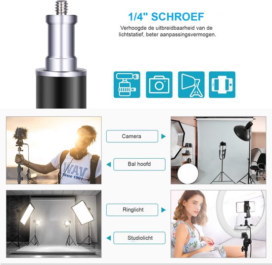 Neewer® - Licht Statief - 3m - Pro-Zware Uitvoering - Veerbelast ...