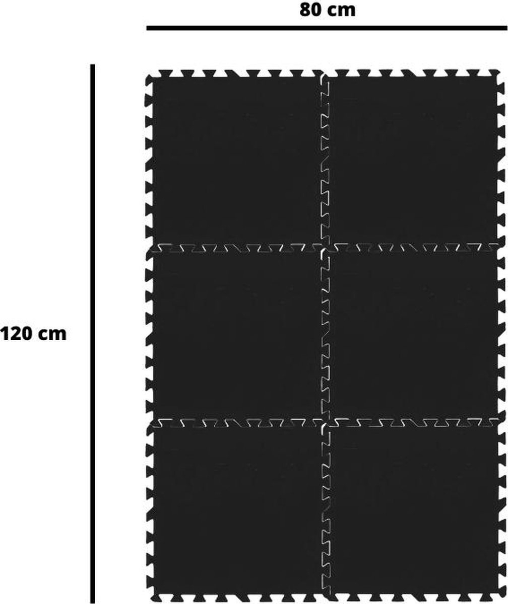 6x Foam vloermat/zwembad tegels zwart 40 x 40 cm - Wasmachine - Fitness ...