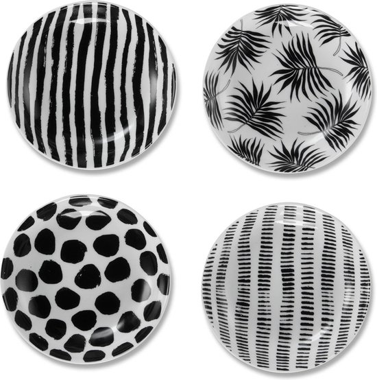 Blokker Porseleinen Bordjes - Urban Petit Four - 10 cm - 4 Stuks | bol.com