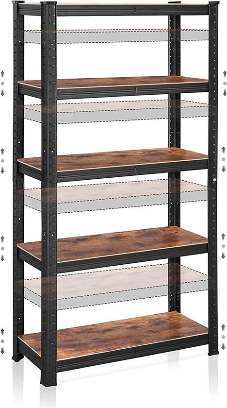 Armoire - Rack de rangement - 5 étagères - 150 x 75 x 30 cm - Capacité ...