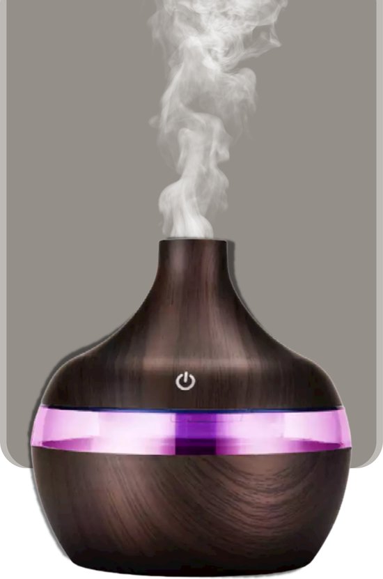 luchtbevochtiger (Donker-bruin) - 300 ml Aroma Oil Diffuser - USB Mini ...