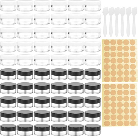 Zitfri Potjes, crèmepotjes, lege minipotjes, transparante potjes met ...