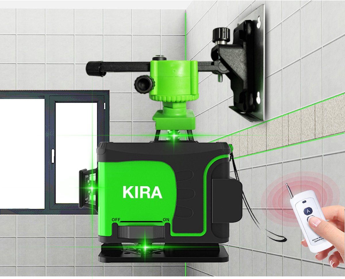 KIRA Zelfnivellerende Kruislijnlaser met 16 Lijnen- 4D laser- meet ...