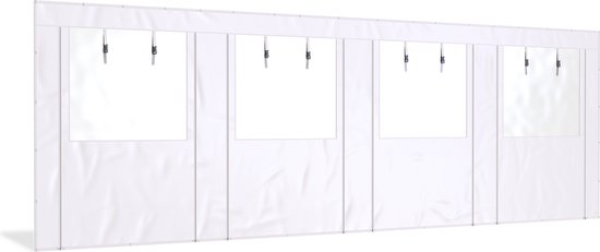 Veranda zeil PVC met raam en ritsen | 8 meter breed | 250cm hoog - Wit ...