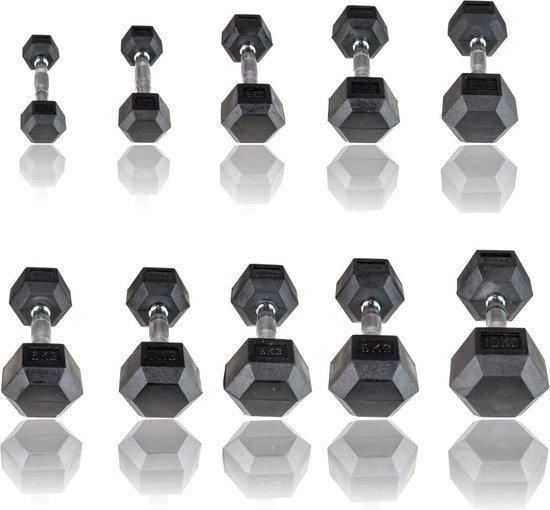 Hex Dumbbell Set 1-10kg - 10 paar Hexa Dumbbells - 110 kg - PROUD | bol