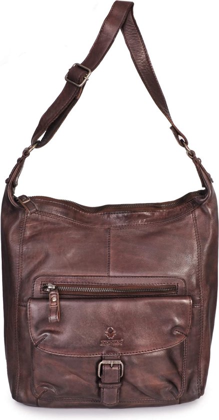 Donbolso® handtas Parijs dames nappa leder vintage schoudertas koord ...