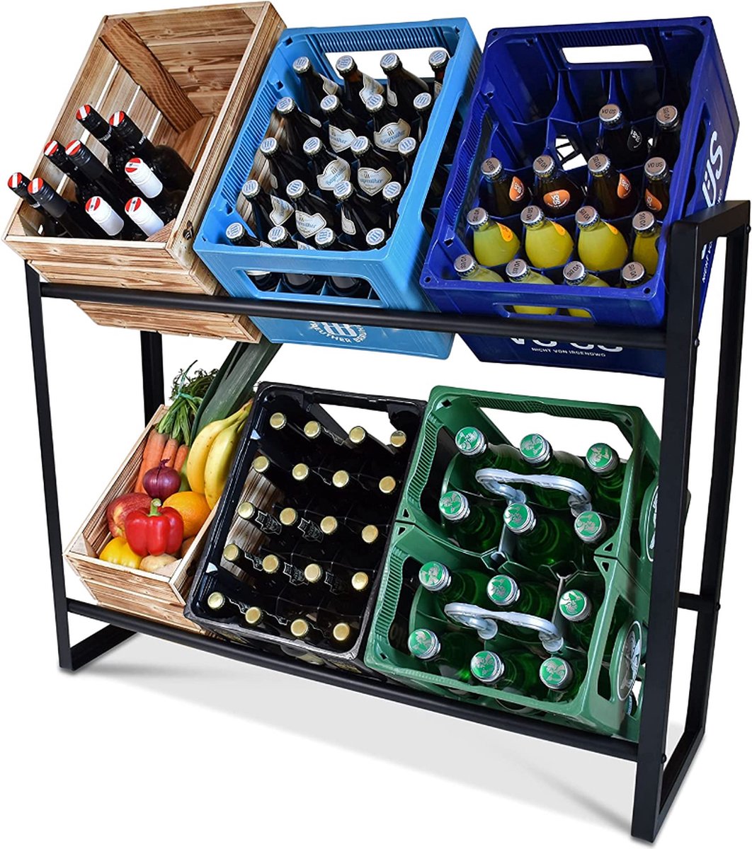 Krattenrek - 6 Kratten - Massief Krattenrek - Staal - 104x32x82 cm ...