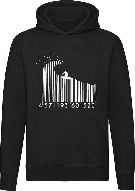 Surf code Hoodie | barcode | streepjescode | surfen | sport | code ...