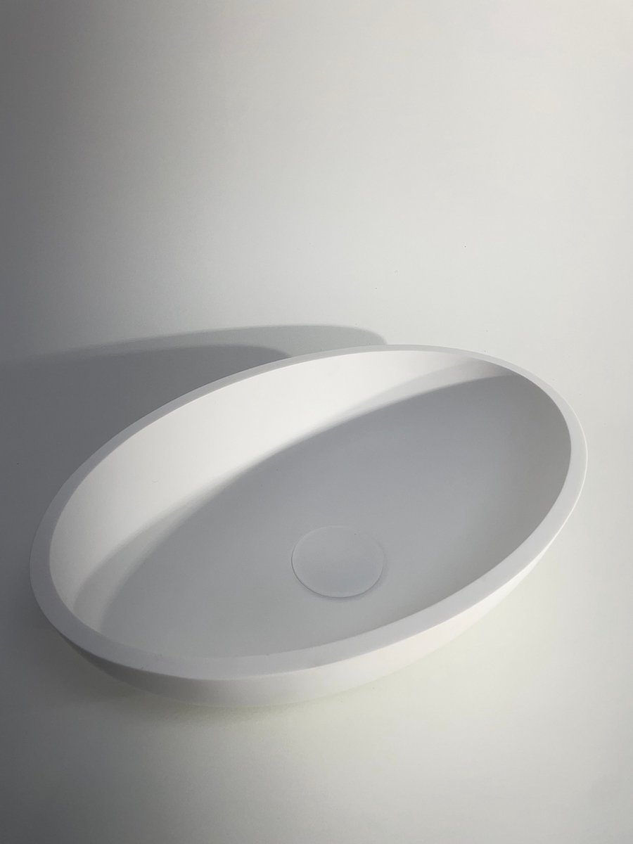Wastafel Op Maat - Opzet waskom ovaal - Solid surface - 45 x 30 x 13 cm ...