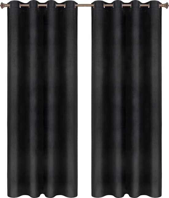 Rideaux Kamyra® - 2 pièces - Velours - Tringle à Rideau/Rideau/Vitrage ...