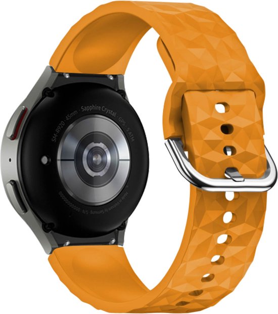 Band Geschikt voor Universele Galaxy Watch Siliconen met Ruiten – Geel ...
