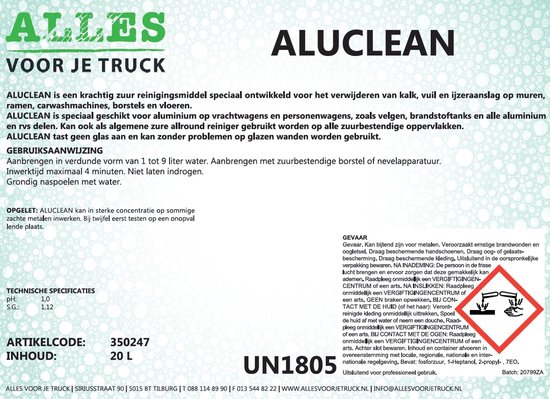 Aluminium reiniger AVJT Aluclean, 20 ltr | bol