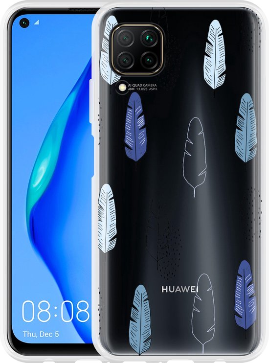 Huawei P40 Lite Hoesje Feathers Pattern Designed by Cazy | bol.com
