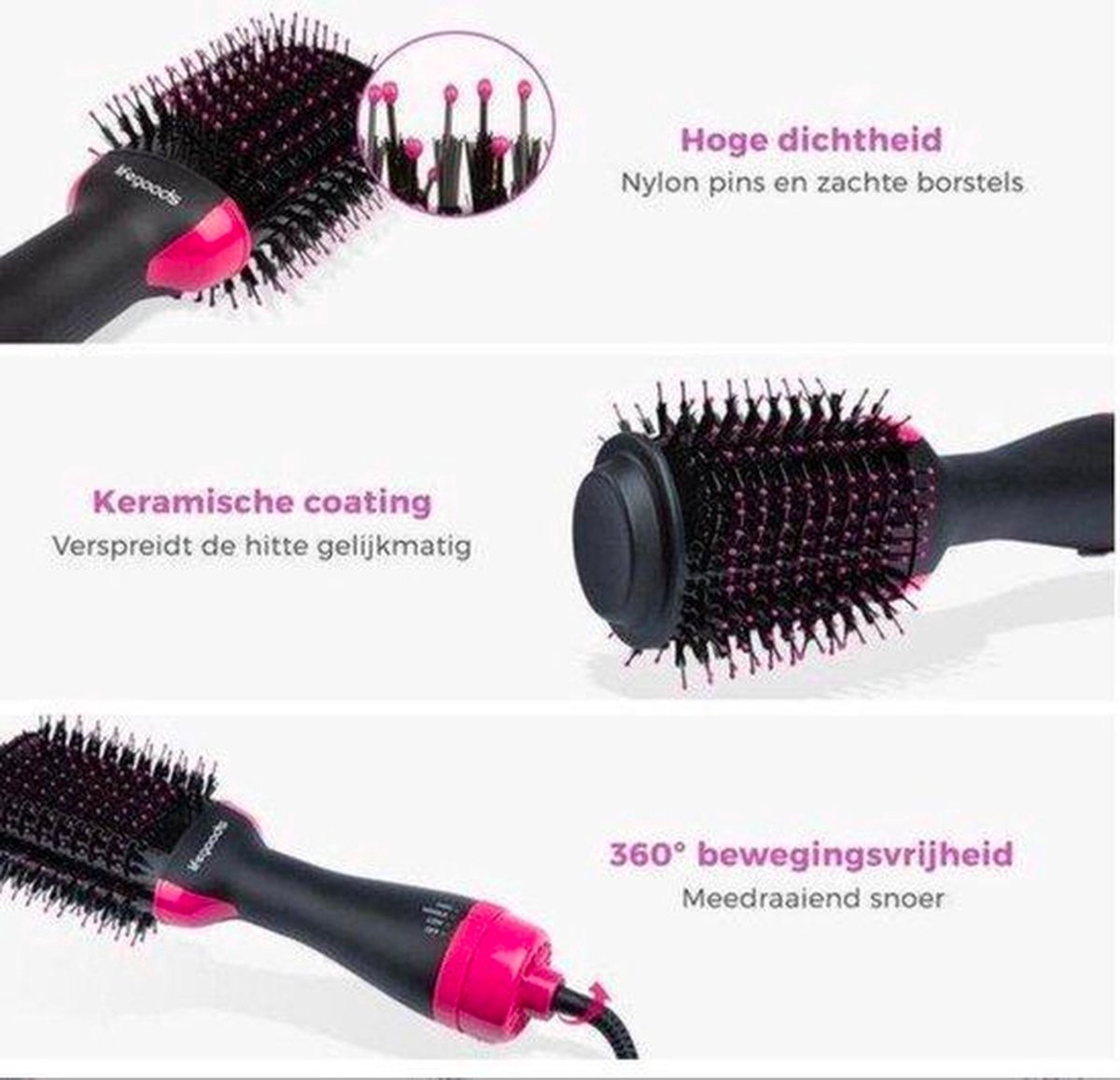 LisaPro Haardroger - 3-in-1 Föhnborstel - Haardroger Met Borstel ...