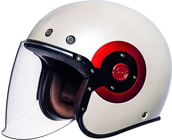 SMK Retro Jet Helm -Glossy White / Red M | bol.com