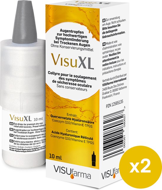 VisuXL Medische Oogdruppels - Met Hyaluronzuur - Voor Droge Ogen ...