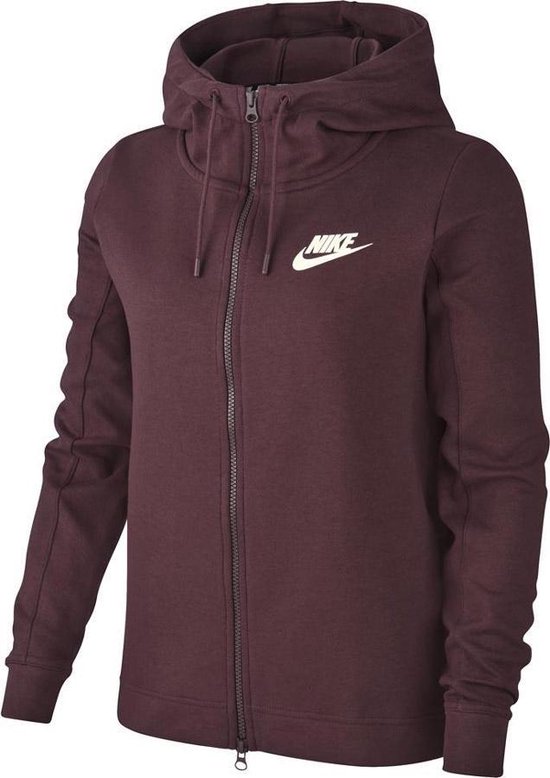 Nike Wmns Gym Hoodie WMNS - Sweaters - rood donker - L | bol.com