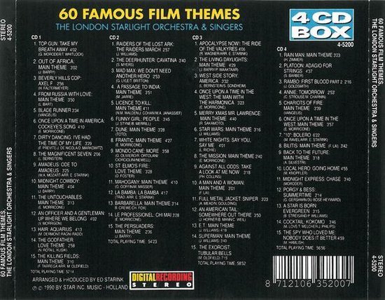 60 Famous Film Themes, London Starlight Orchestra & Singers | CD (album ...