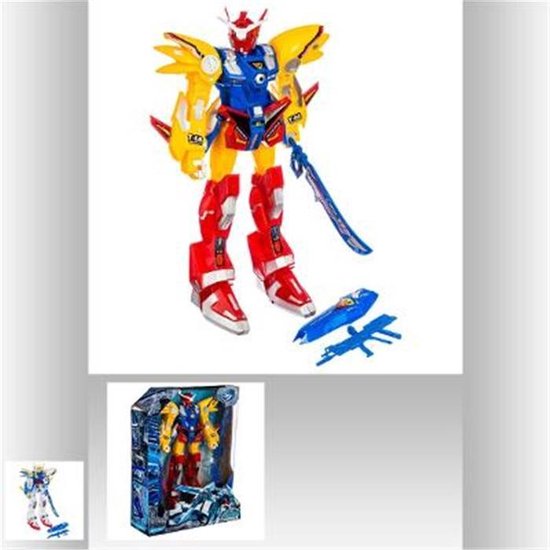 Maxx Robot Warrior transformer - speel robot - 38cm geel-rood | bol.com