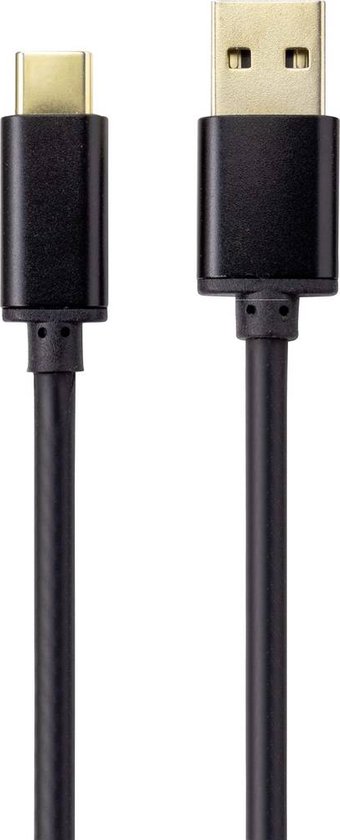 Renkforce USB-kabel USB 2.0 USB-A stekker, USB-C stekker 1.80 m Zwart ...
