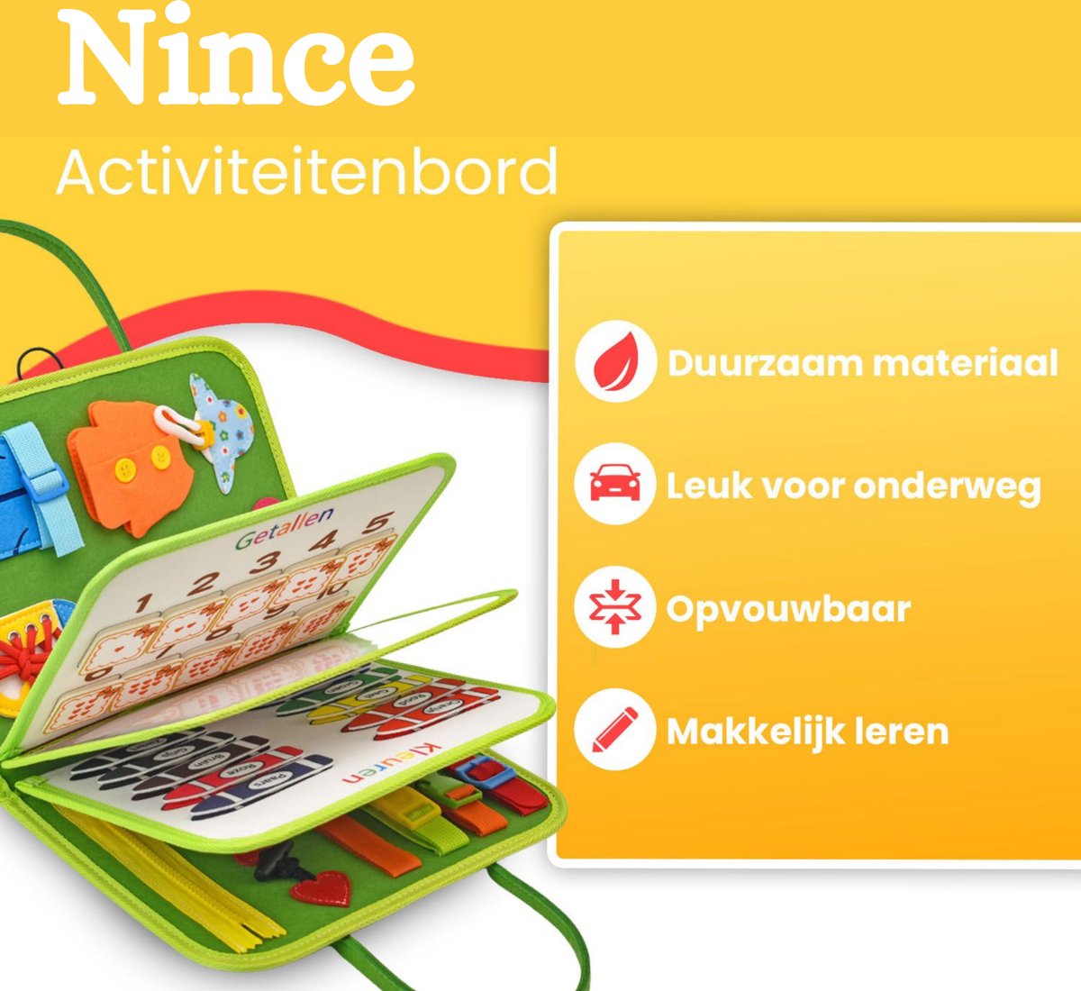 Nince Montessori Speelgoed - Sensorisch Speelgoed - Activiteitenbord ...