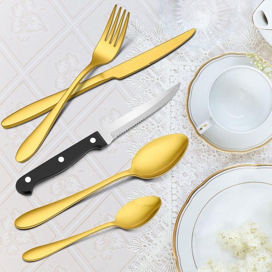 Bestekset voor 6 personen, 36-delige roestvrij stalen bestekset met ...