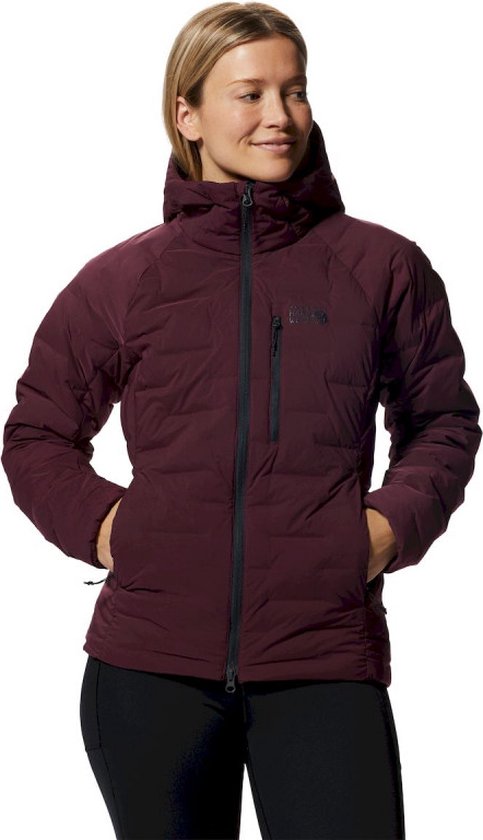 Mountain Hardwear Stretch Down Hooded Jacket - Donsjack - Dames Cocoa Red M | bol