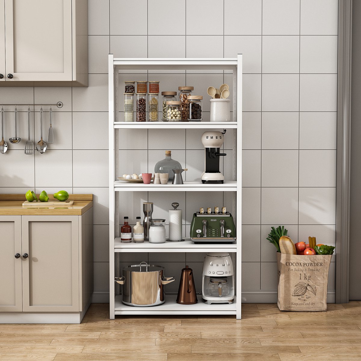 Keukenkast Austrheim open kast 183x90x40 cm wit | bol.com