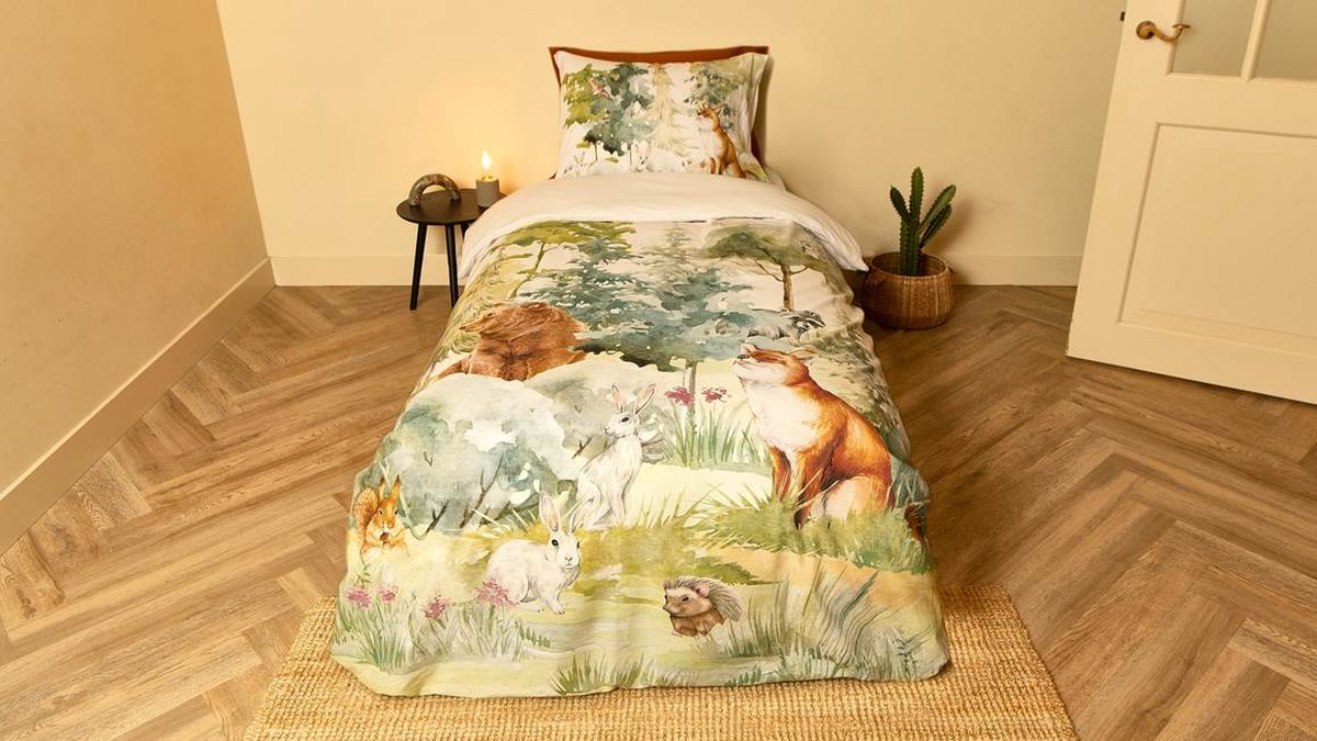 Housse de couette Snoozing Denne - Simple - 140x200/220 cm - Vert | bol