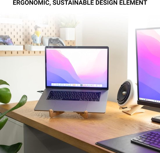 Laptopstandaard van bamboe, draagbare laptopstandaard voor 10-17 inch ...