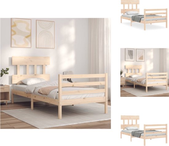 vidaXL Bedframe - Massief Grenenhout - 205.5 x 95.5 x 81 cm - Multiplex ...