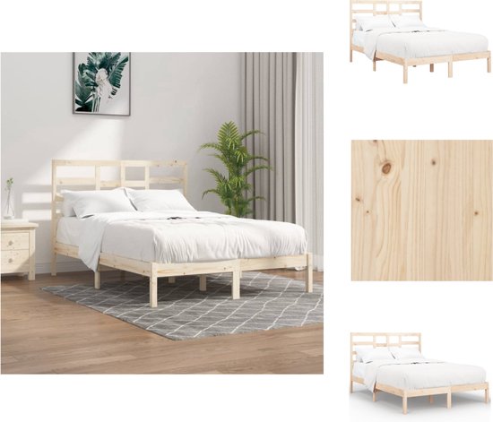 vidaXL Bedframe - Grenen - 140 x 200 cm - Onbehandeld - Bed | bol