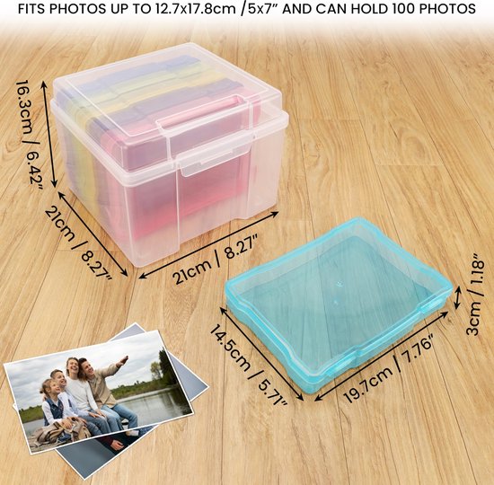 Belle Vous 6 Pak Doorzichtige Foto Opslag Doosjes - 6 Multigekleurde ...