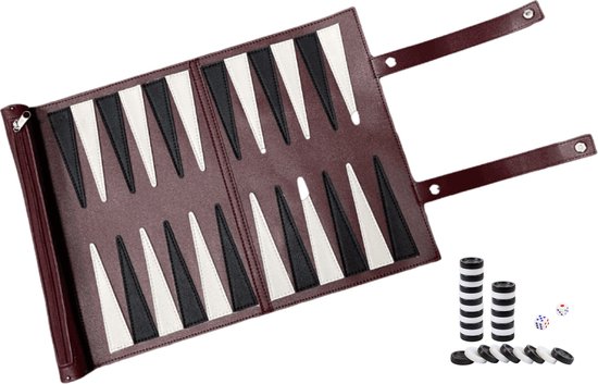 Shagam - Backgammon Set - Met stenen/schijven - Oprolbaar - Opvouwbaar ...