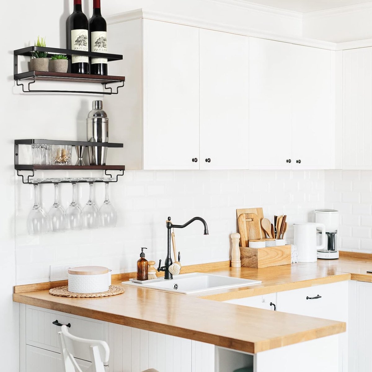 Muur wijnrek flessenrek - wijnrek hangend wandmontage wijnflessenrek | bol